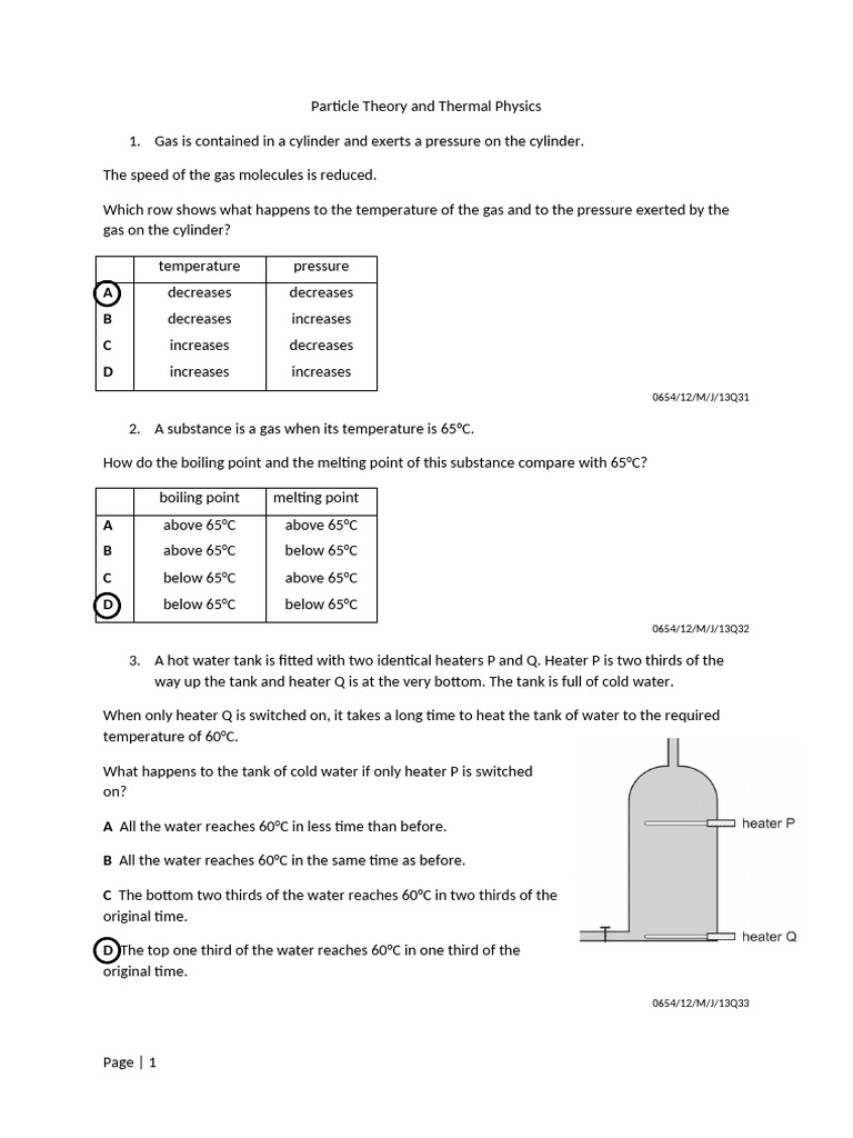 Understanding Particle Theory and Thermal Physics | PDF | Gases | Liquids