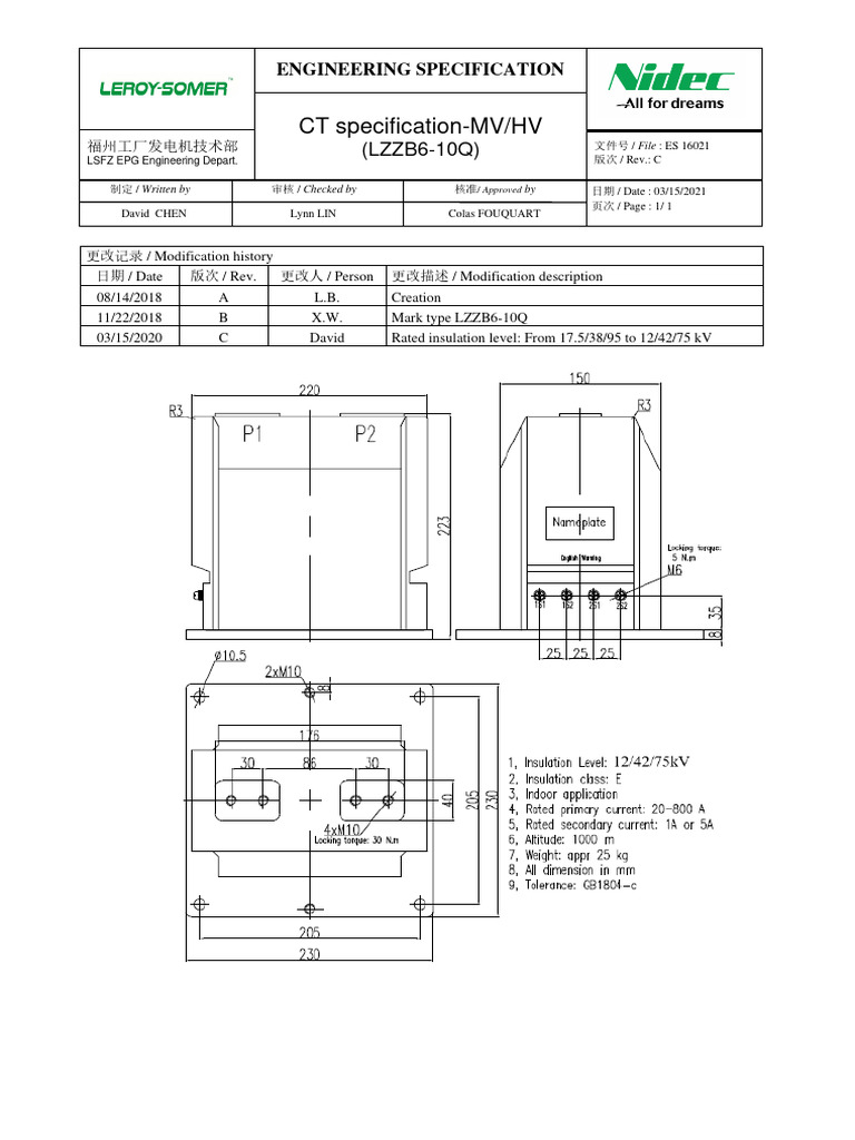 E2 - CT Dimensions (ES 16021 C) | PDF