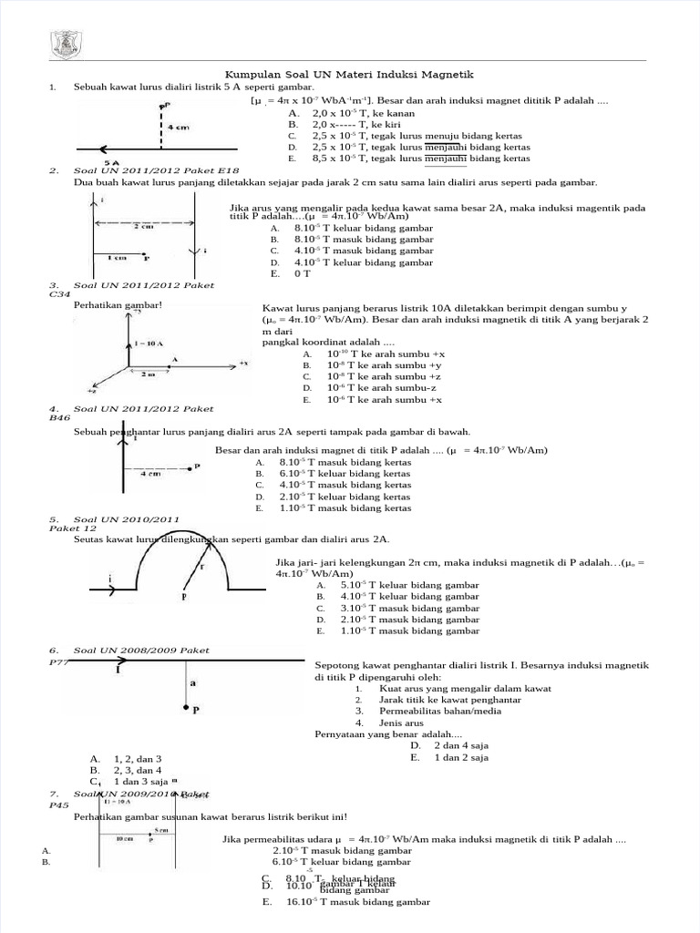 PDF Kumpulan Soal Un Fisika Sma Materi Induksi Magnetikpdf - Compress | PDF