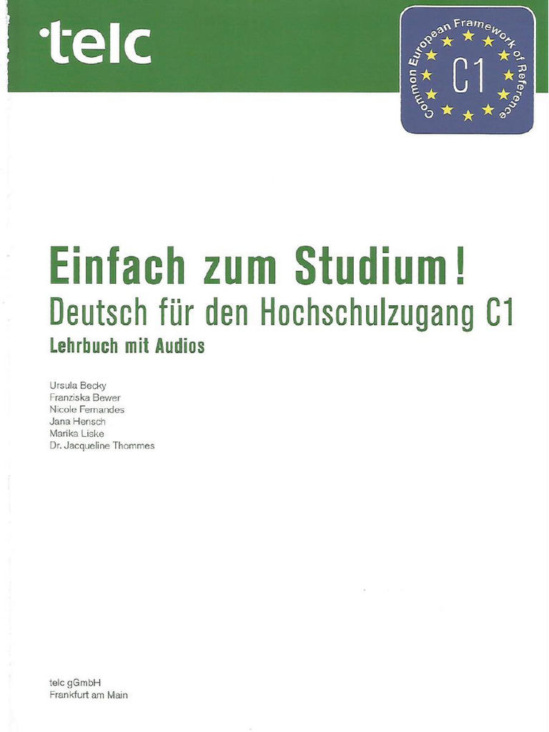 Telc Einfach Zum Studium c1 | PDF