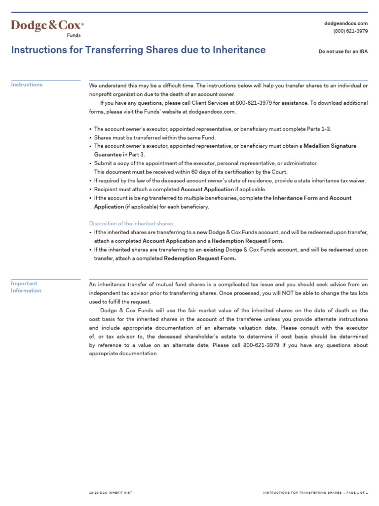 DC Inheritance Form Fillable | PDF | Indemnity | Cost Basis