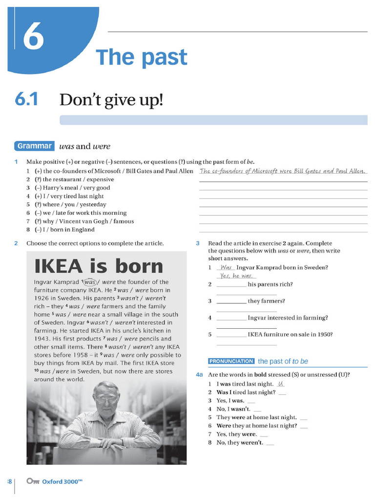 Navigate A2 WB + Wordlist Unit 6 | PDF | Verb | Syntactic Relationships