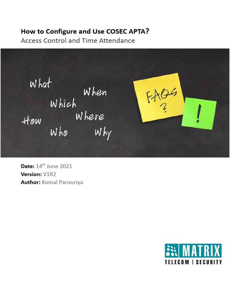 Configuring COSEC APTA App Guide | PDF | Login | System Software