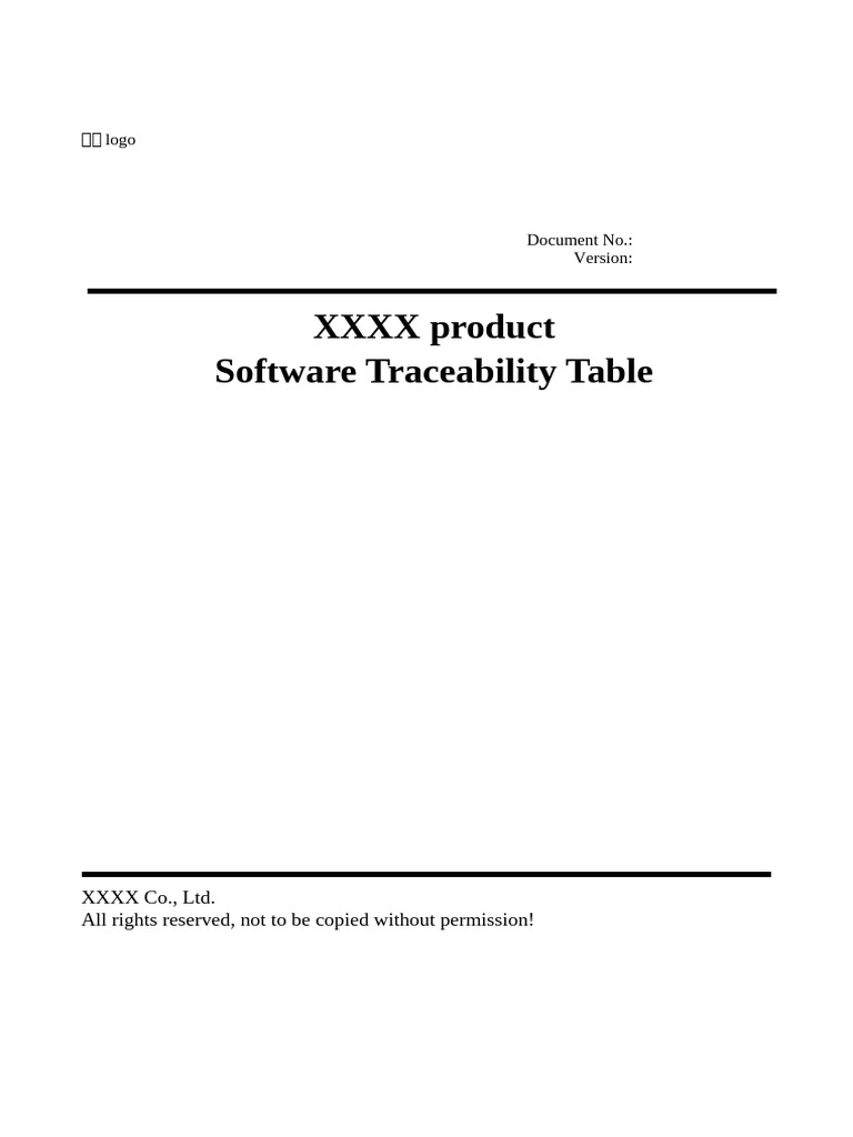 Software Traceability Table - Template | PDF