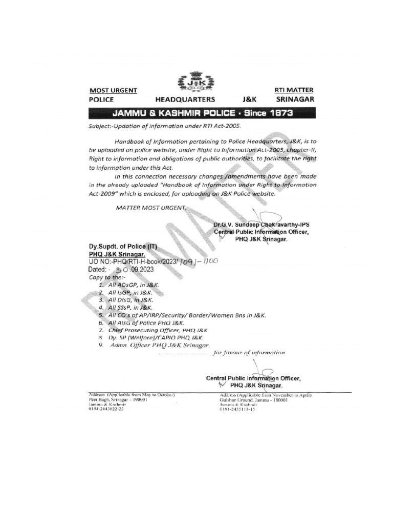 RTI Handbook Act-2005 | PDF | Magistrate | Criminal Procedure In South ...