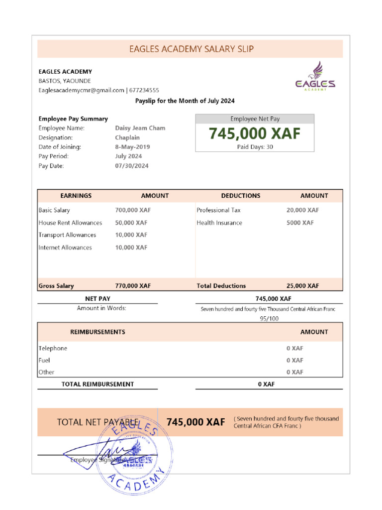 Payslip For July | PDF