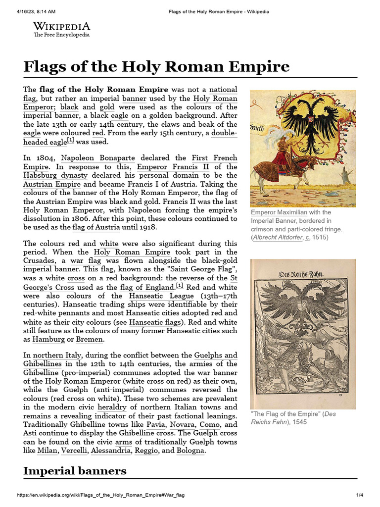 Flags of the Holy Roman Empire - Wikipedia | PDF | Heraldry | Feudalism