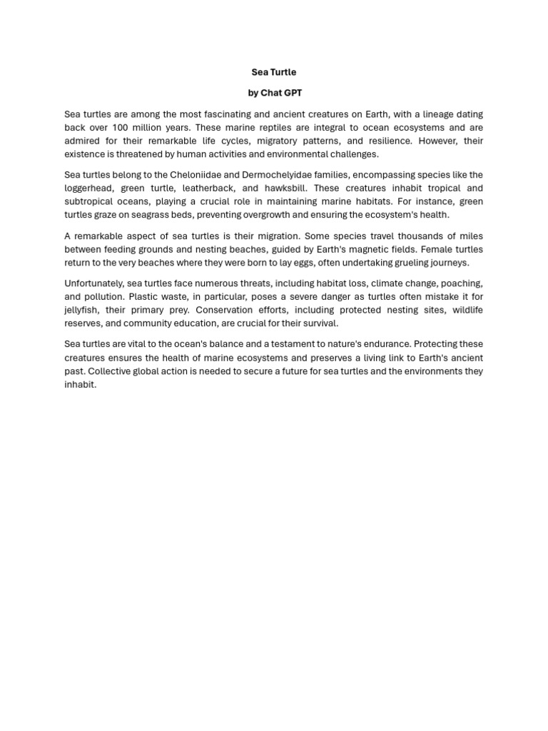 Sea Turtle Conservation Overview | PDF