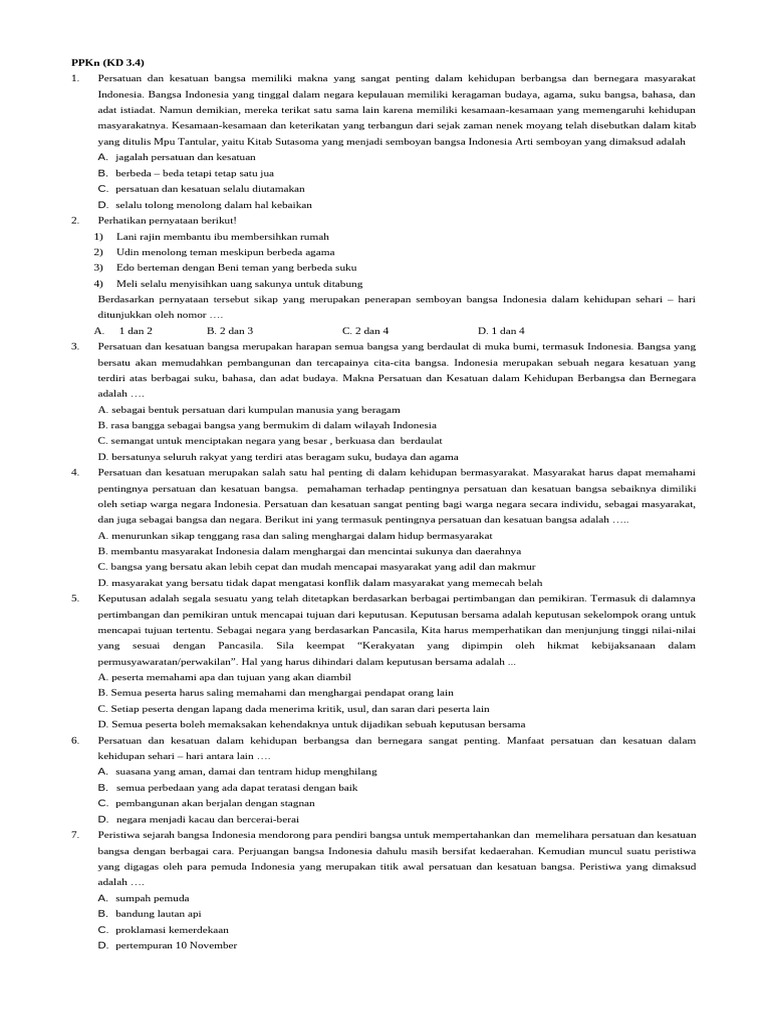 Soal Pat Tema 9 Kelas 6 2021-2022 | PDF