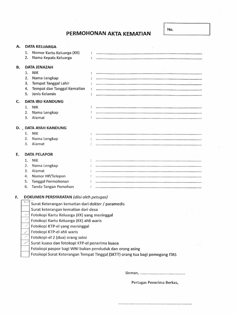 Permohonan Akta Kematian | PDF