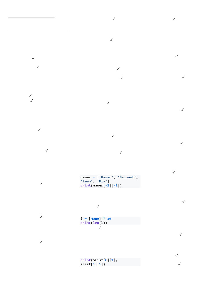 list_worksheet | PDF | Parameter (Computer Programming) | Sequence