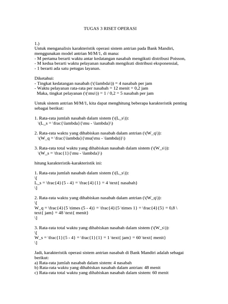 Tugas 3 Riset Operasi | PDF
