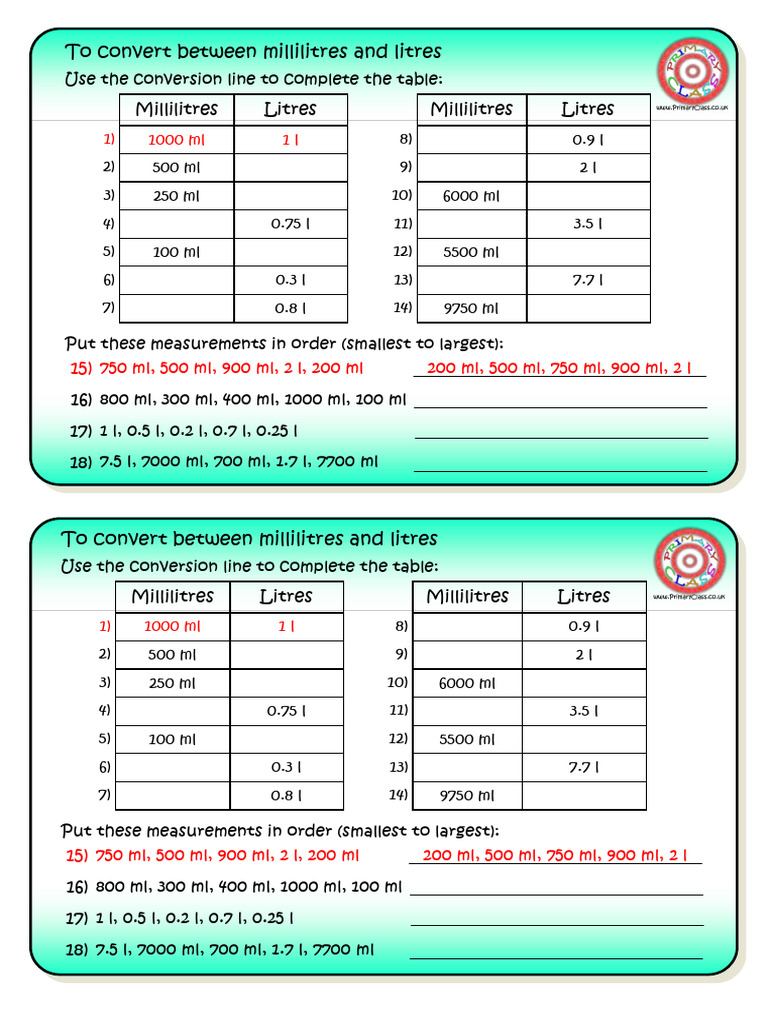 ml l worksheet | PDF