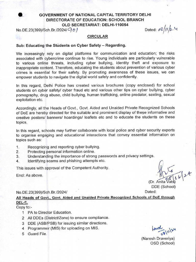 Cyber Safety Circular | PDF