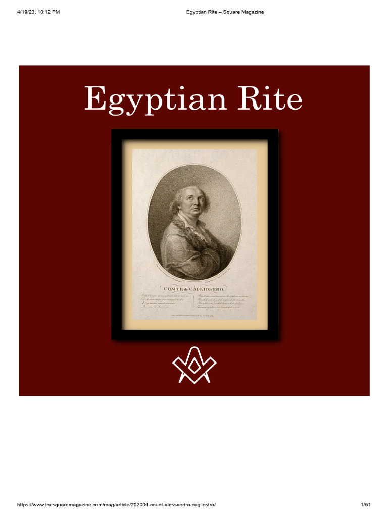Cagliostro's Egyptian Rite Explored | PDF | Alchemy | Hermeticism