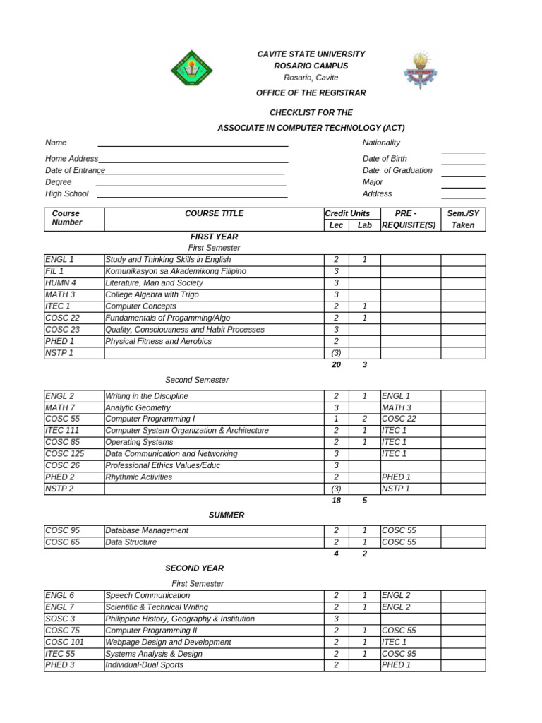Associate in Computer Technology | PDF | Science