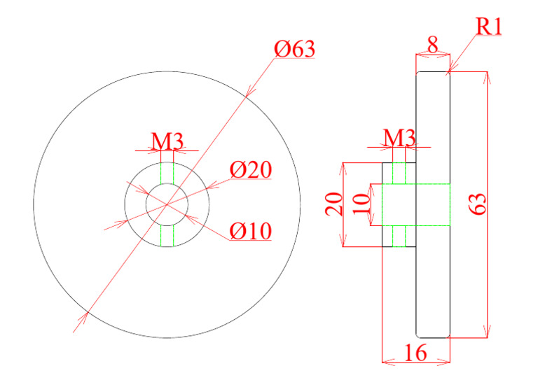 Encoder's Pulley Ф63 Hole 10 | PDF