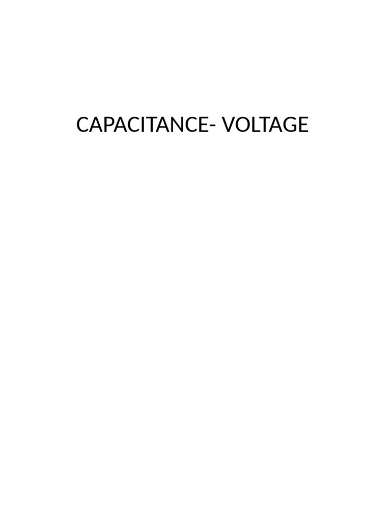 Capacitance Voltage | PDF | Capacitance | Capacitor
