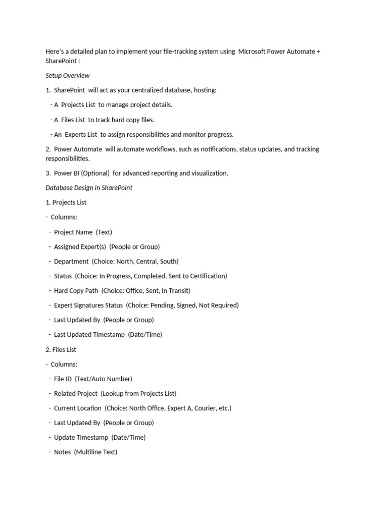 Program For Tracking Hard Documents | PDF | Databases | Share Point