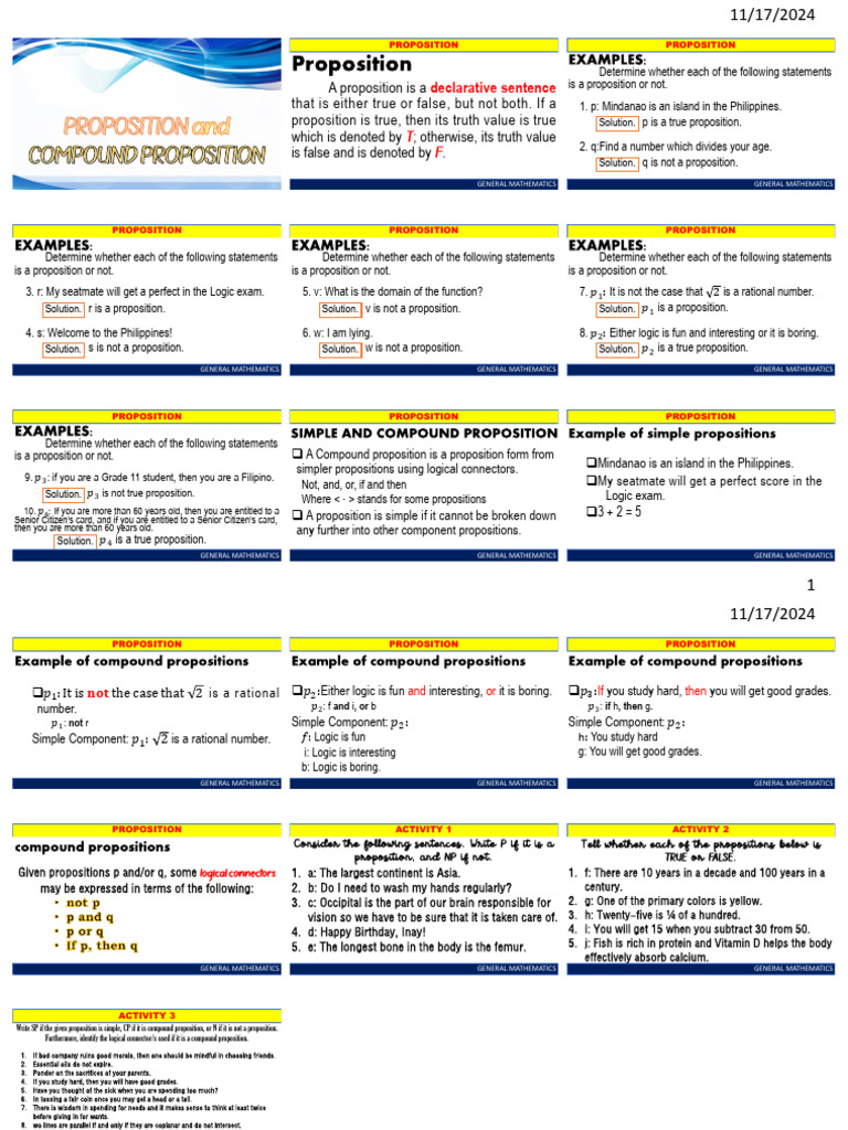Logic Propositions | PDF | Proposition | Logic