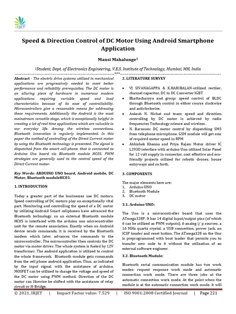 IRJET-V8I939 | PDF | Android (Operating System) | Arduino