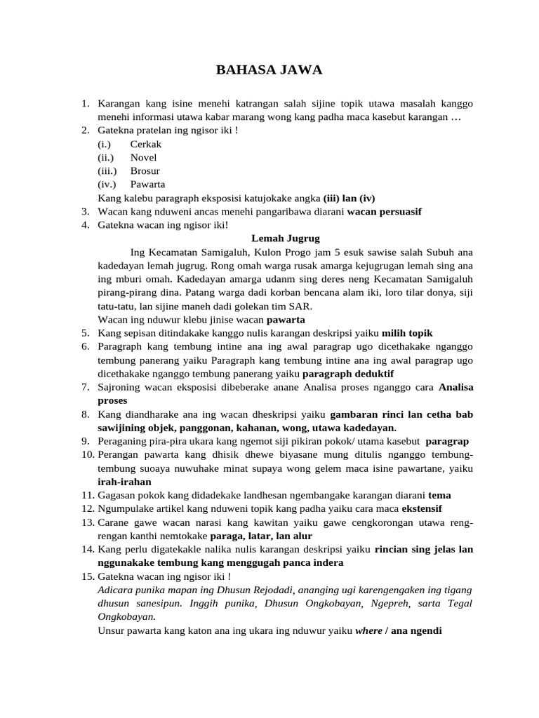 Latihan UTS Kls 5 | PDF