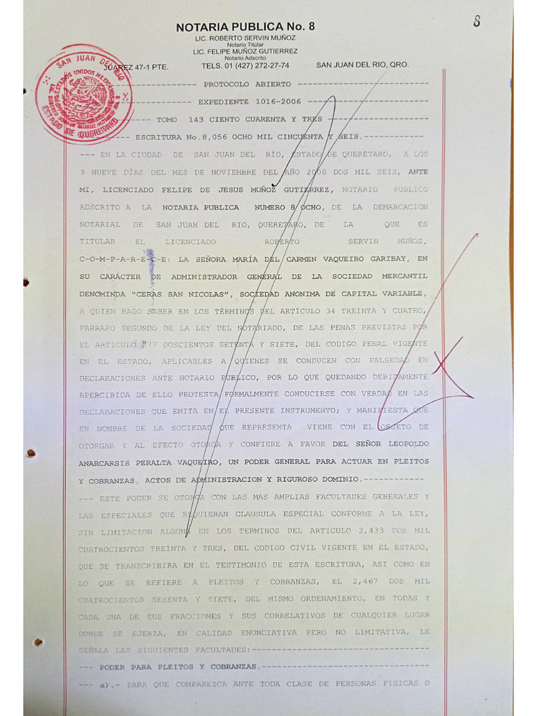 Poder Notarial Licenciado Leopoldo | PDF
