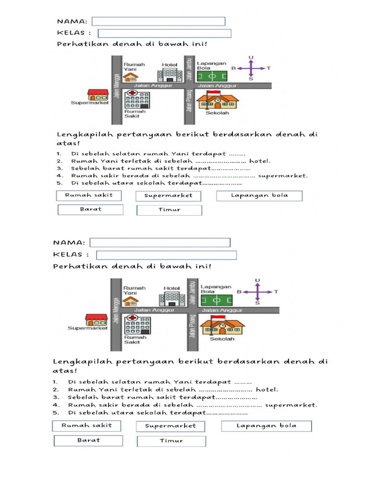 Soal Denah Kelas 1 | PDF
