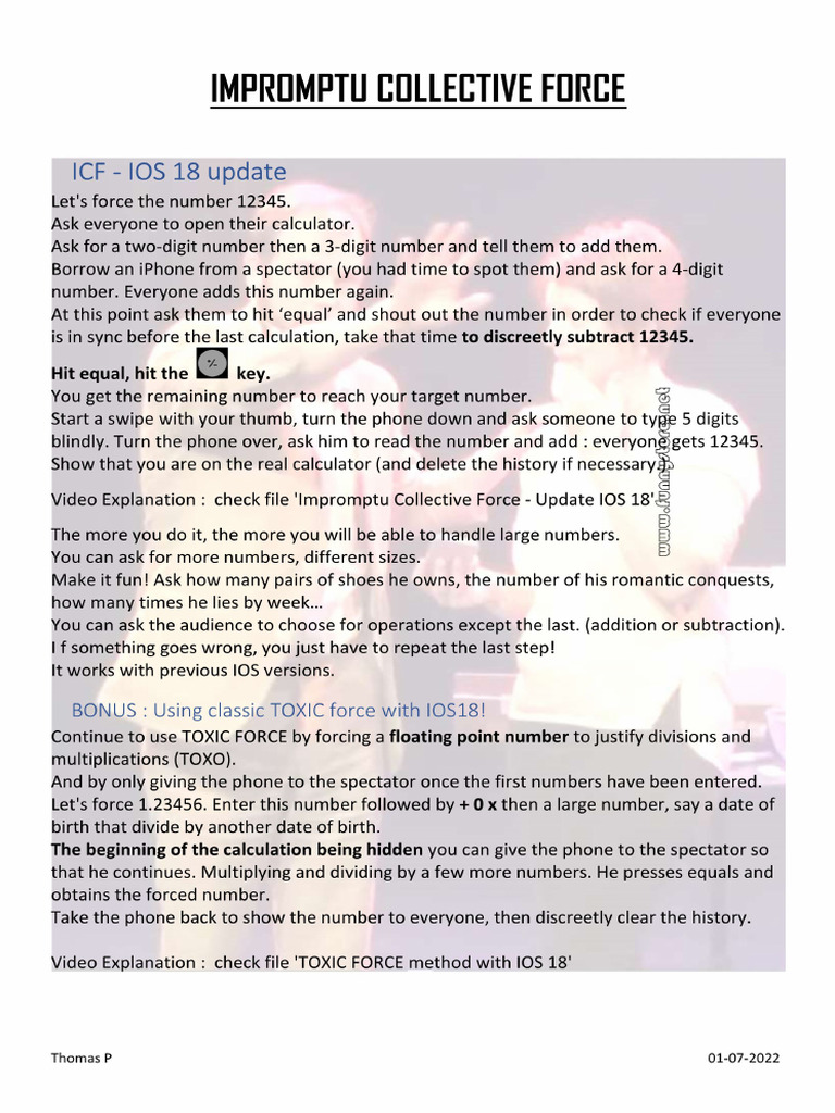 Impromptu Collective Force (ICF) by Thomas P. O'Brien | PDF