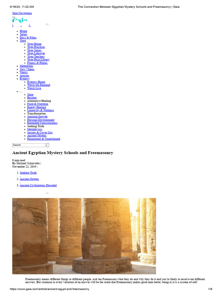 Egyptian Mystery Schools and Freemasonry | PDF | Freemasonry | Isis