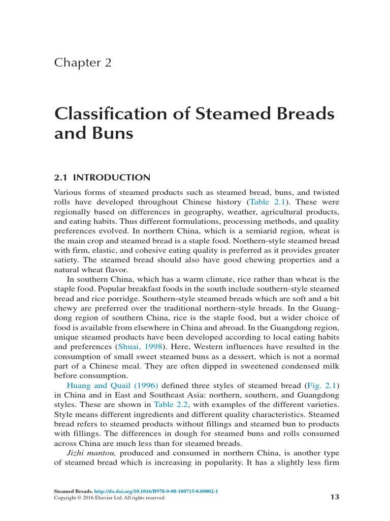 Chapter 2 Classification of Steamed Breads and Buns 2016 Steamed Breads | PDF | Breads | Chinese ...