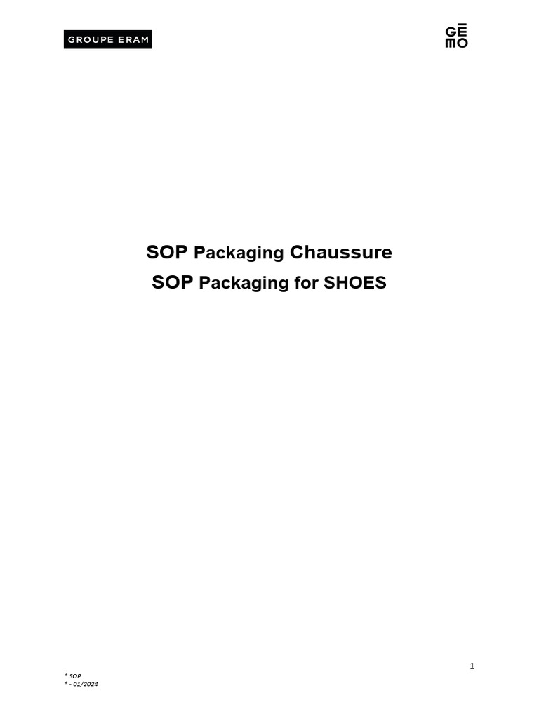 SOP Packaging Chaussure 2024 | PDF | Biens de consommation | Équipement
