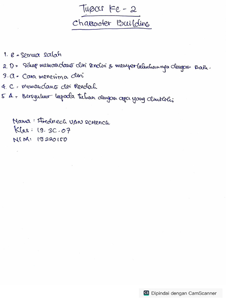 Tugas Kedua Character Building | PDF