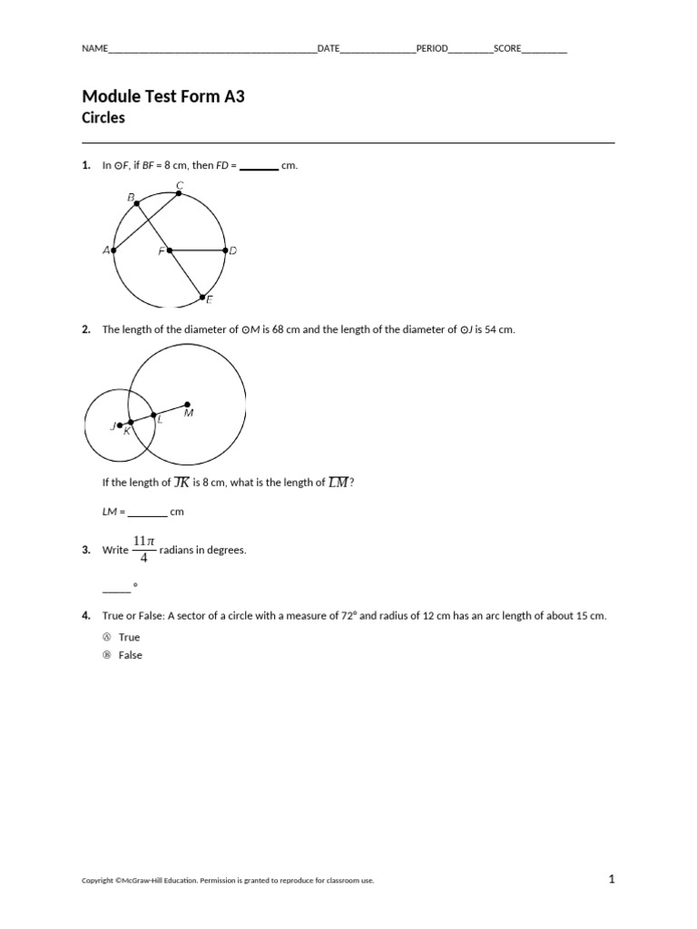 Int2_M5+Form+A3 | PDF | Circle | Elementary Geometry