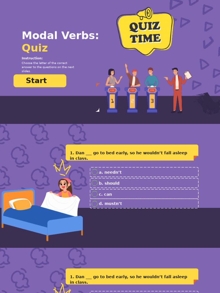 Modal Verbs Quiz | PDF | Linguistics