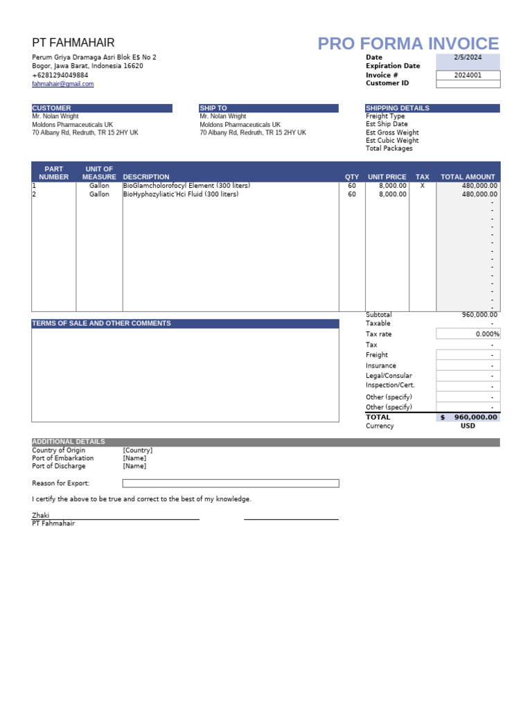 proforma-invoice | PDF | Pro Forma