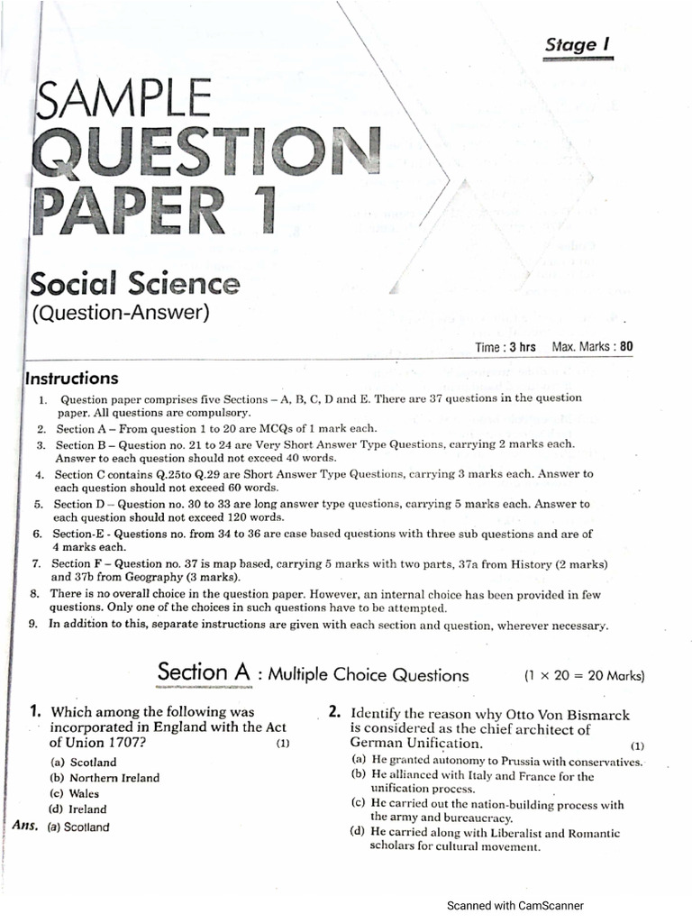 10class Social Science Paper 2023 | PDF