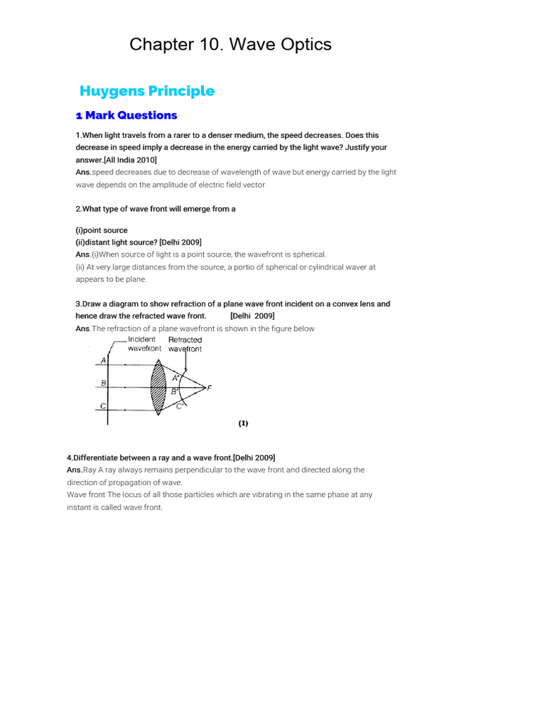 CH 10 | PDF | Diffraction | Waves