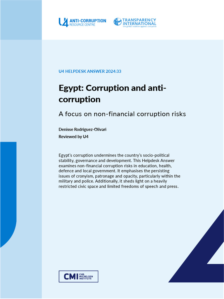 Egypt Corruption and Anti Corruption A Focus On Non Financial ...