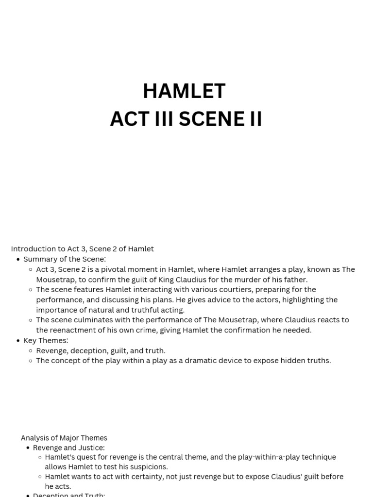 Hamlet Act Iii Scene Ii | PDF | Hamlet | Cain And Abel