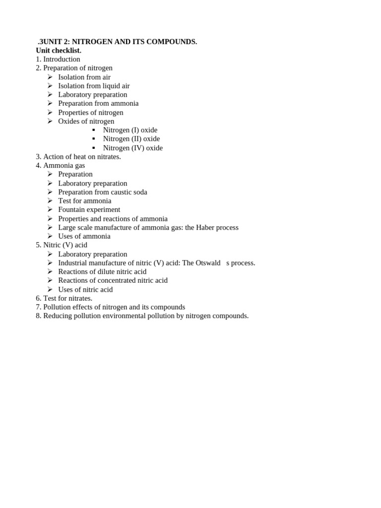 Chem f3 Notes | PDF | Nitrogen | Hydroxide