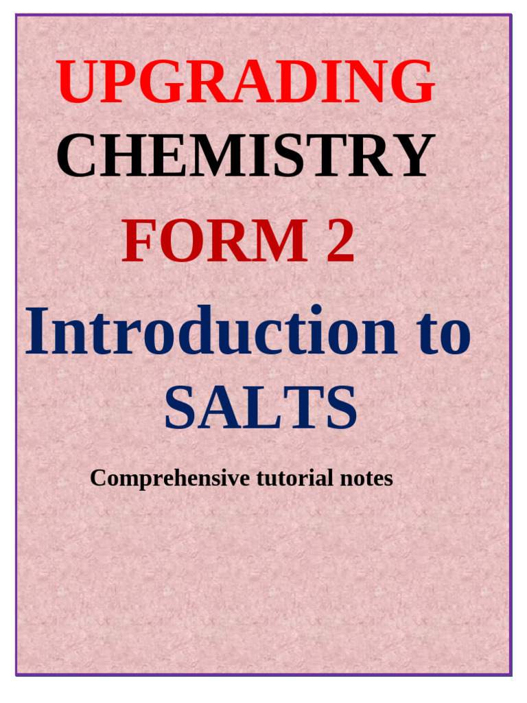 Introduction To Salts | PDF | Salt (Chemistry) | Hydroxide