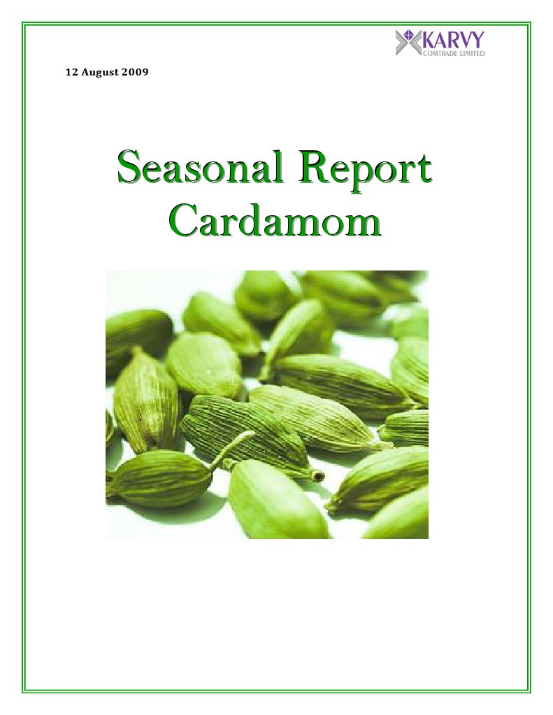 Cardamom Reports - 20090820112859 | PDF | Nature