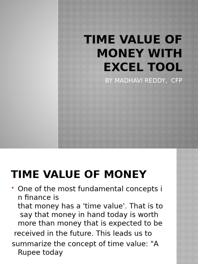 Time Value of Money Excel Guide | PDF | Internal Rate Of Return | Present Value