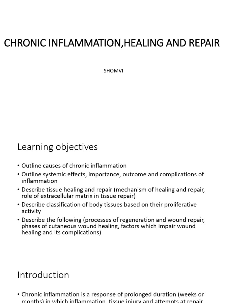 Chronic Inflammation and Tissue Repair | PDF | Wound Healing | Cell ...