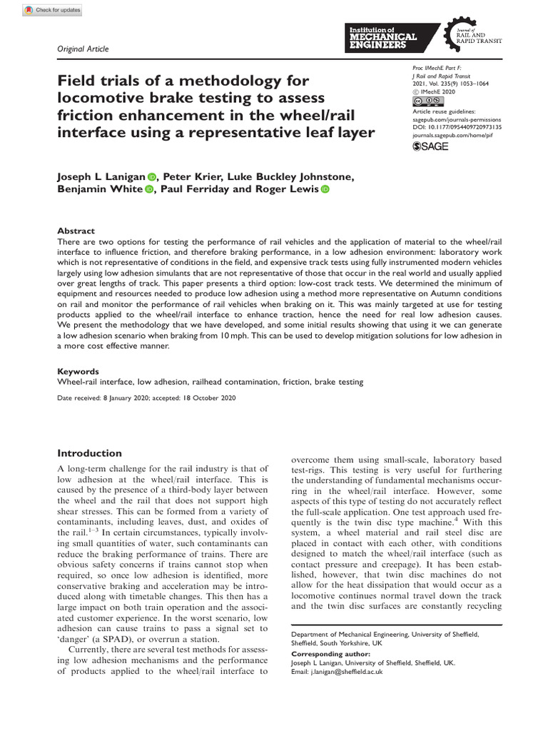 Friction Enhancement in The Wheel-Rail Interface in Presence of Leaf ...