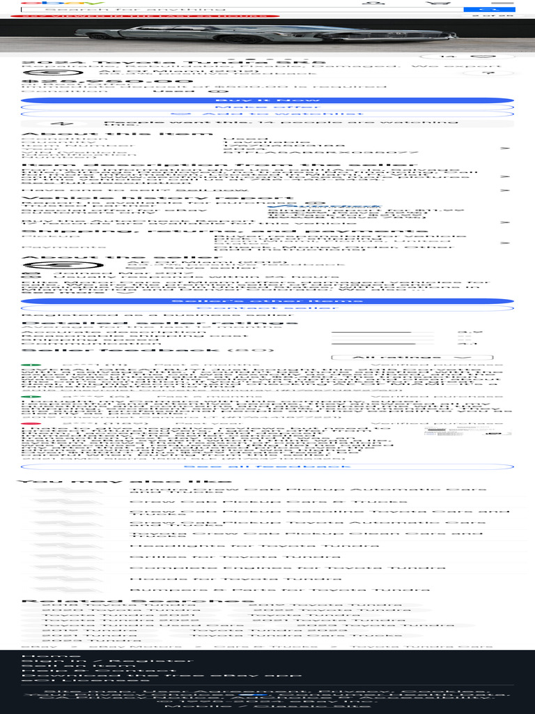 2024 Toyota Tundra SR5 EBay | PDF | Pickup Truck | Toyota