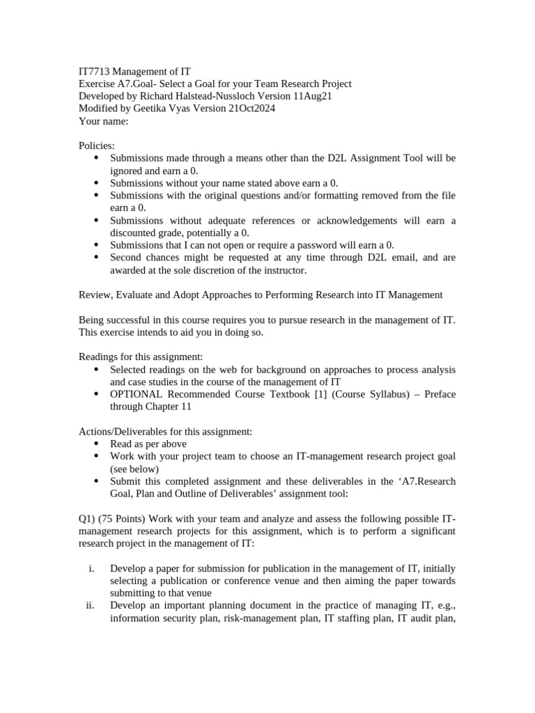 IT7713 Exercise A7.Goal MoIT Research Report Goal | PDF | Information ...