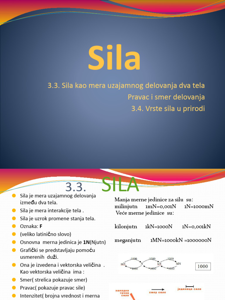 Fizika 6. Razred - SILA-prezentacija | PDF
