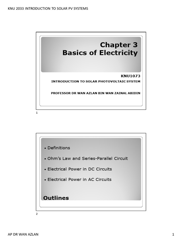 Ch3 Electricity | PDF | Power Inverter | Alternating Current